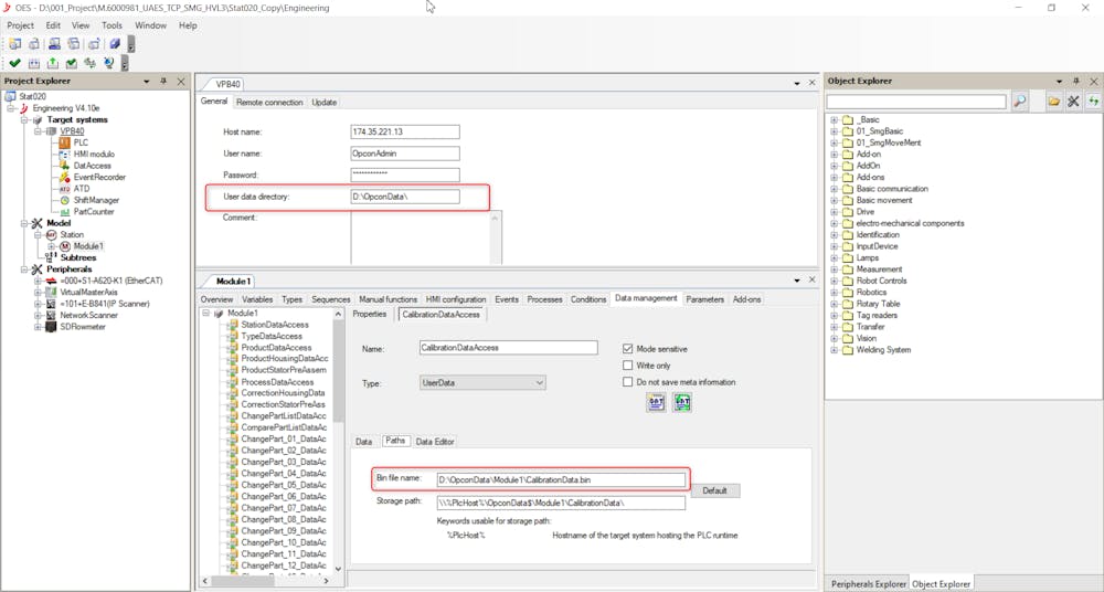 VPB40 User data directory in OES 4.10e