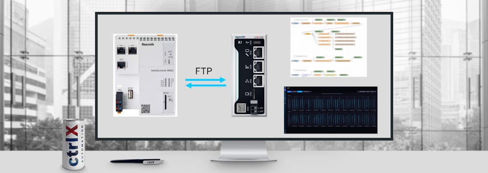 Transferring and Representing CSV Files from IndraControl to ctrlX CORE using FTP and InfluxDB