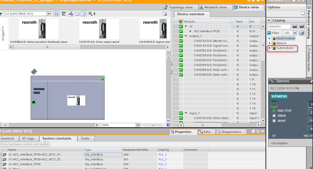 The parameters in Multiplex channel of Ctrlx drive PN commnication