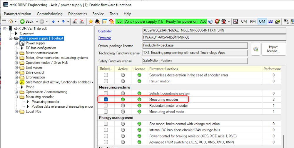 ctrlX DRIVE Measuring Encoder with IndraWorks ML 15V22