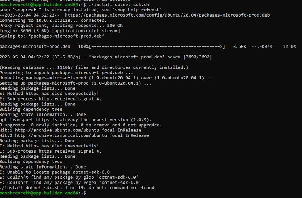 Method https has died unexpectedly - apt error