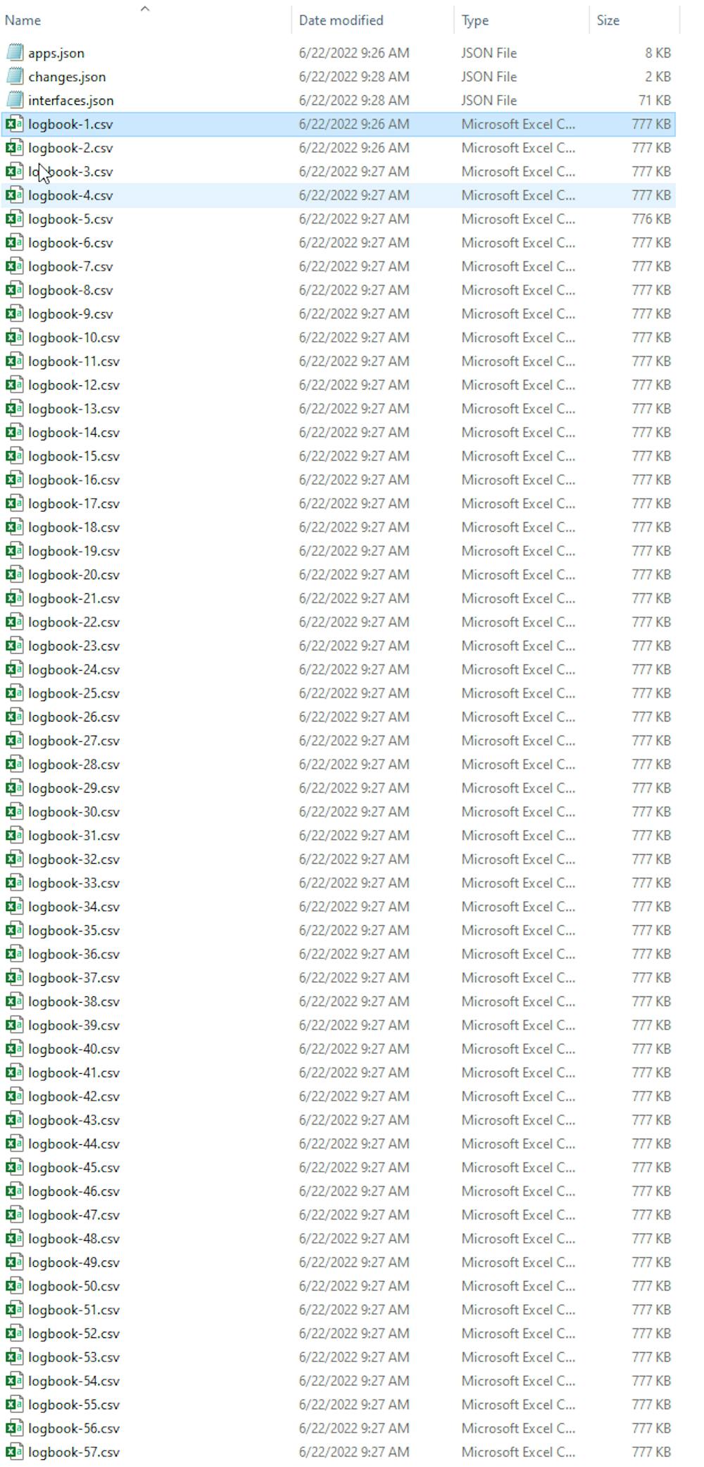When activating persistent logbook, too many invalid information is logged