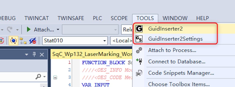 GuidInserter in TcXaeShell