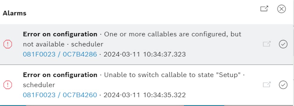 Error on configuration when restarting