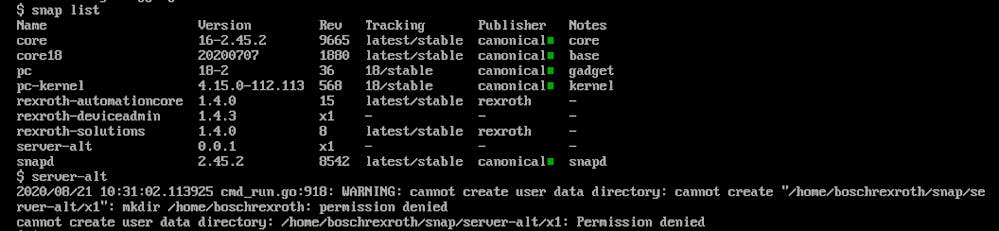 Running snap on virtual ctrlX CORE