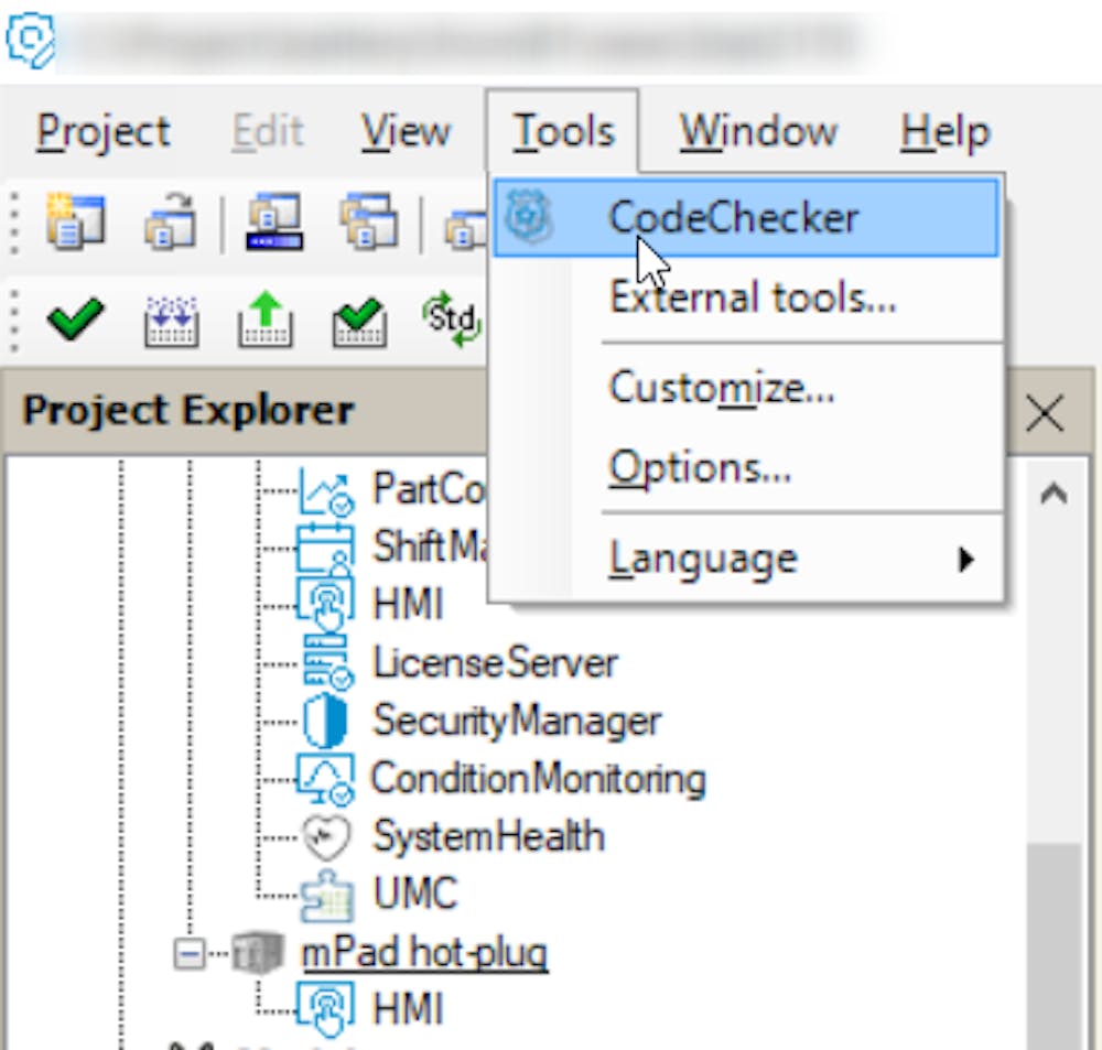 Code checker error info: error during parsing of pou : object reference not set to an instance ...