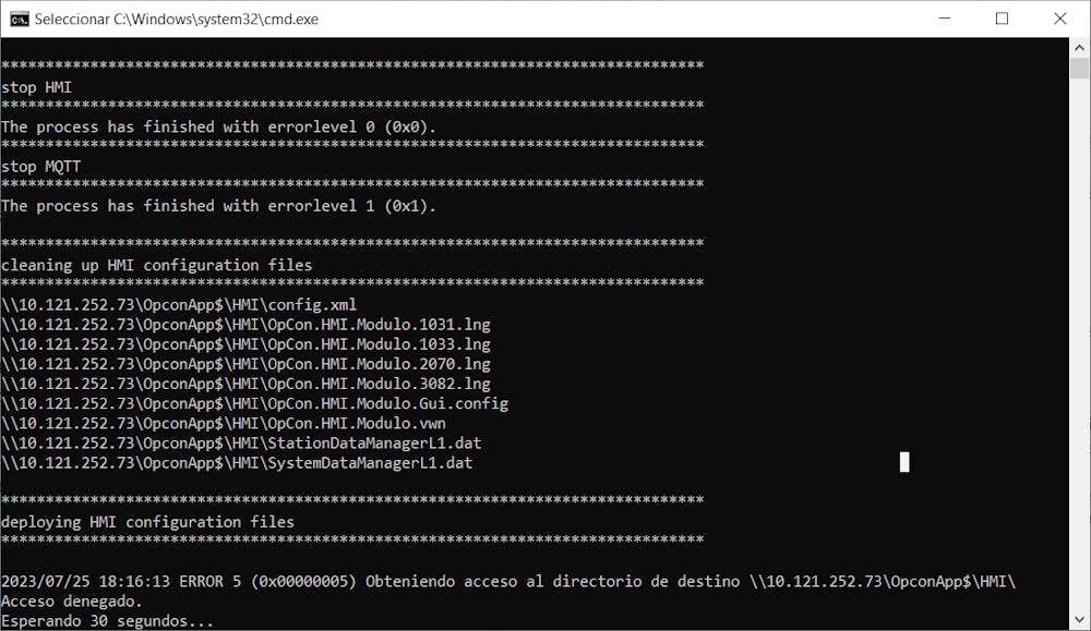 HMI deploy Error HMI deploy Error