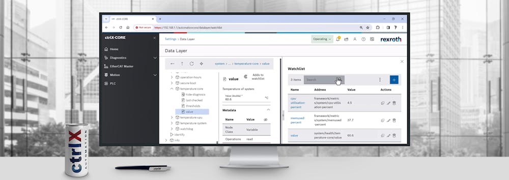 How to set up Data Layer watchlists and integrate them into ctrlX PLC