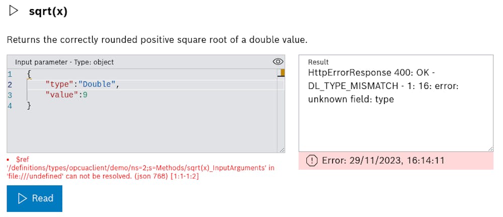 Cannot use OPC UA Method with OPC UA App