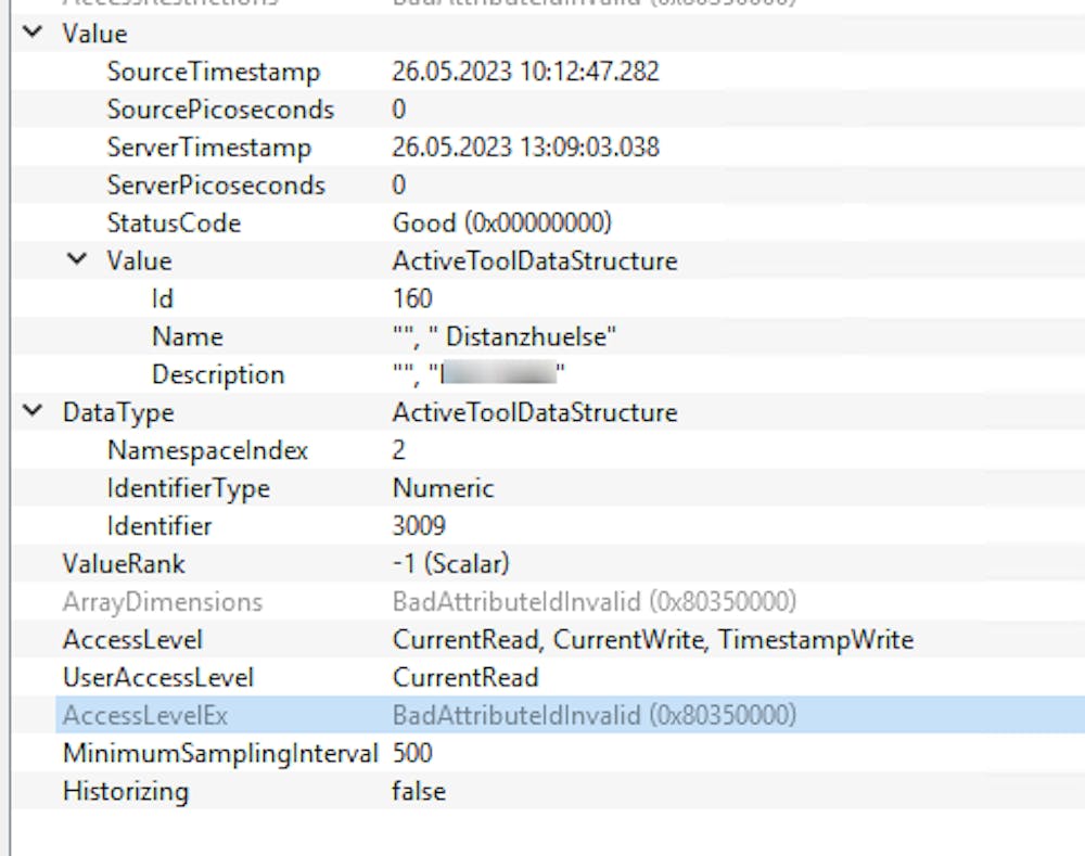Node RED OPC-UA Subscription to "Extension Object" fails