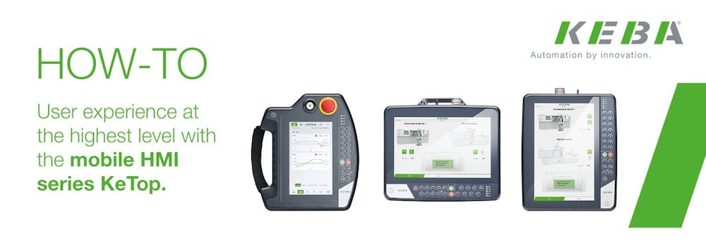 KEBA KeTop mobile HMI panels wired or wireless OPC UA