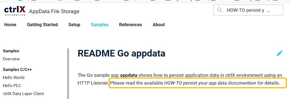 Where do I find the documentation "HOW-TO persist your app data"?