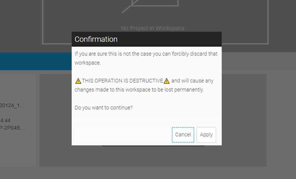 Webiq stuck in workspace related tasks cant load project anymore