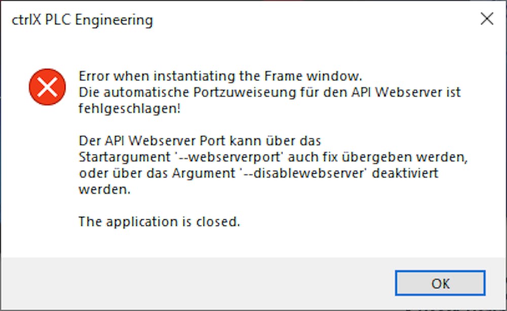Error when instantiating the Frame window