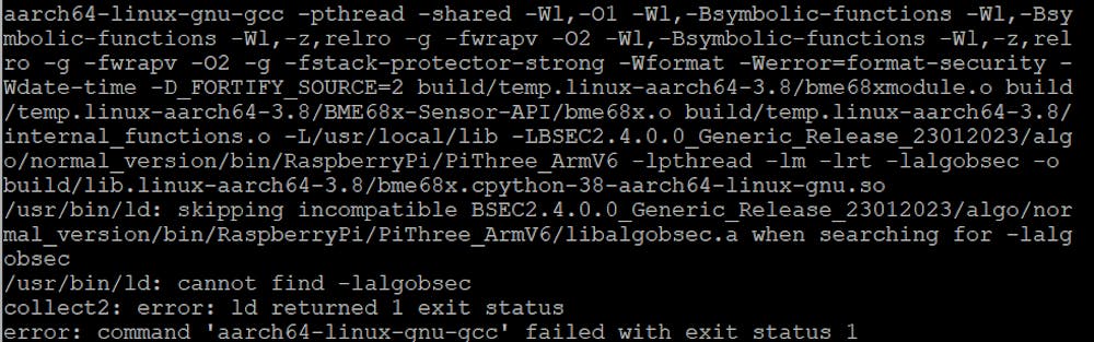 BSEC 2.4.0.0 errors when installing BME68x library for Python