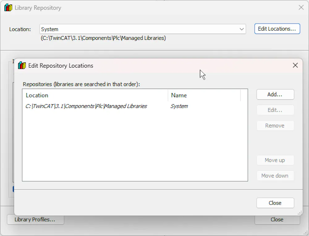 Manage Libraries Repository