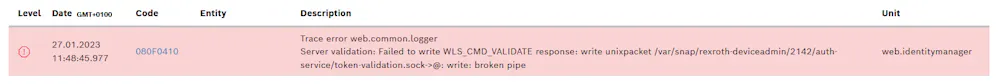 ctrlX CORE not reachable and no logbook entries after reboot
