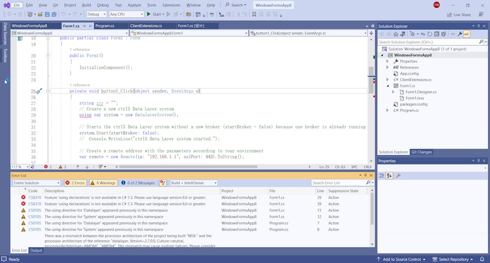 How to use .NET SDK sample in .Framework, Version 4.8