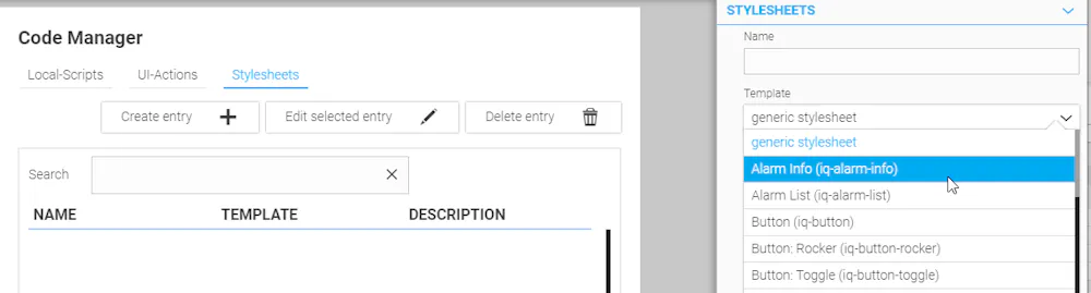 How can I define a stylesheet for customer widget