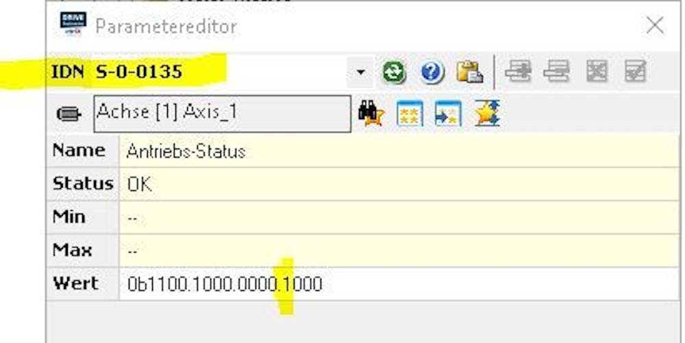 Reading single bit of a drive parameter