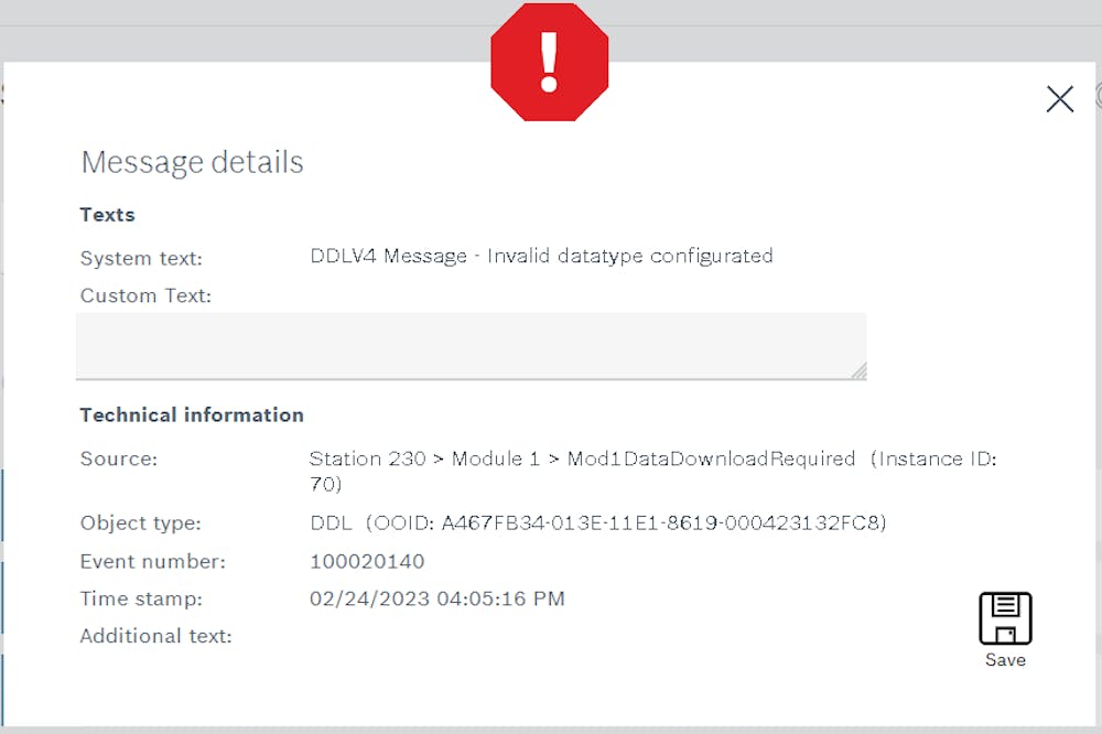 SetupControl Invalid Datatype in Configuration