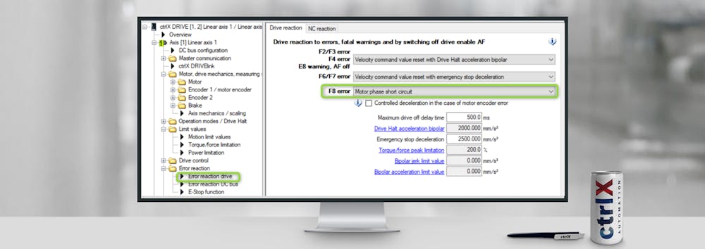 Use motor phase short circuit at ctrlX DRIVE