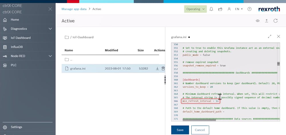 Faster refresh rate for IoT Dashboard
