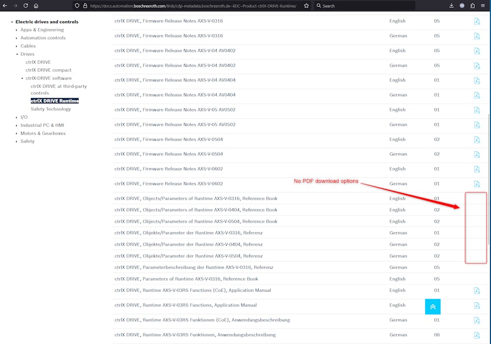 Parameter manual in PDF format