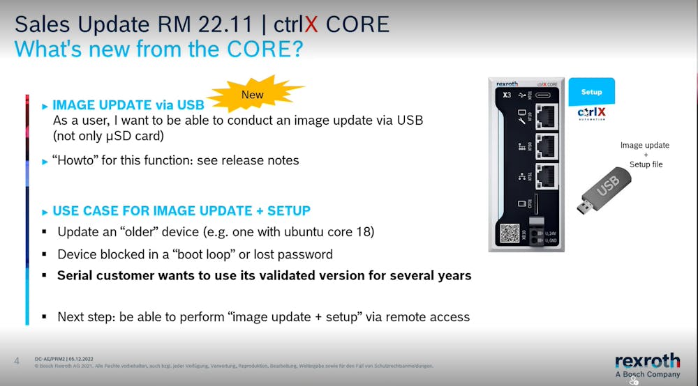 CORE X3 image and setup via USB