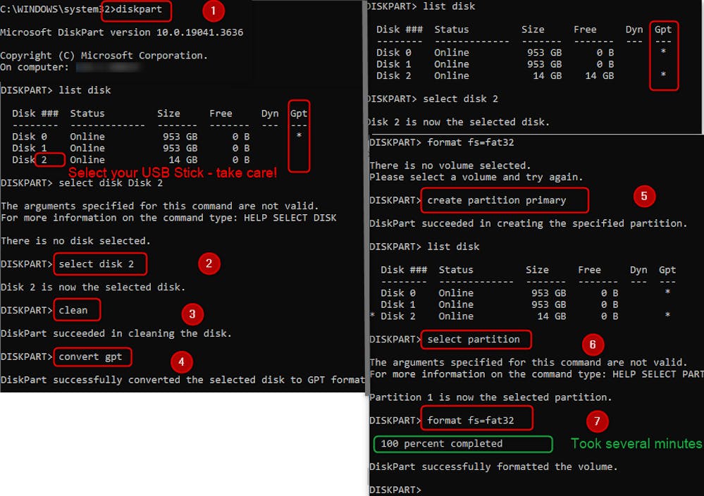 X7 Image update requires a USB device in GPT partition scheme - Short ...