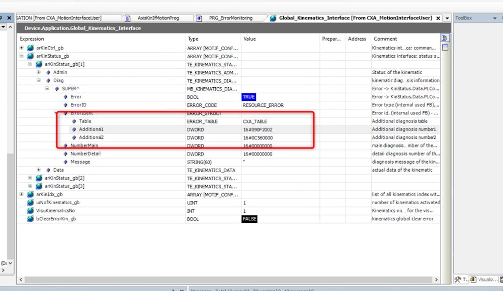 Axis interface breaks application when moving from earlier version