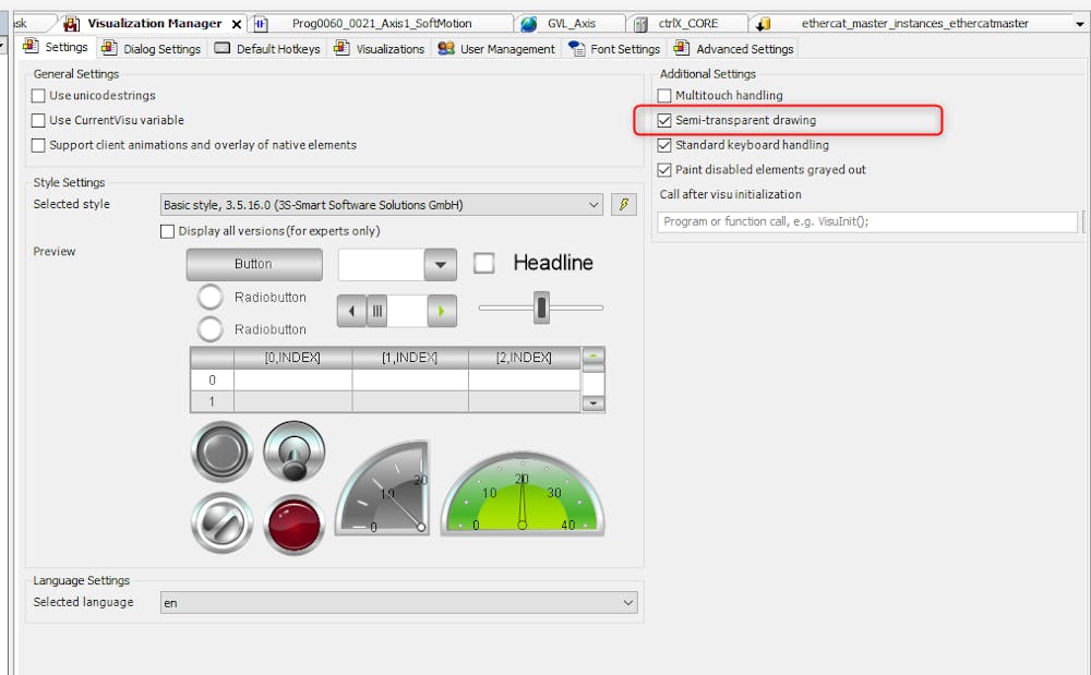 Object semi-transparent WebVisu Problem