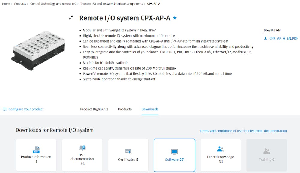 Set up a Festo CPX-AP-A/AP-I, CPX-E Remote-IO System with ctrlX CORE ...