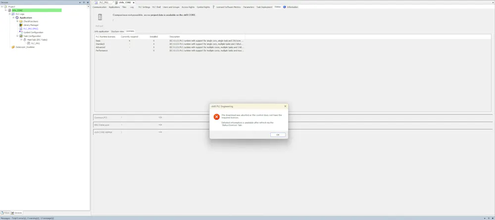 ctrlX PLC app (2.4.0) license issue