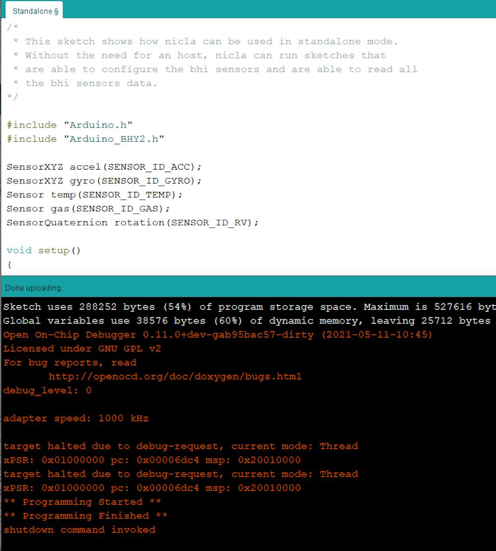 NICLA Sense ME Uploading Issue